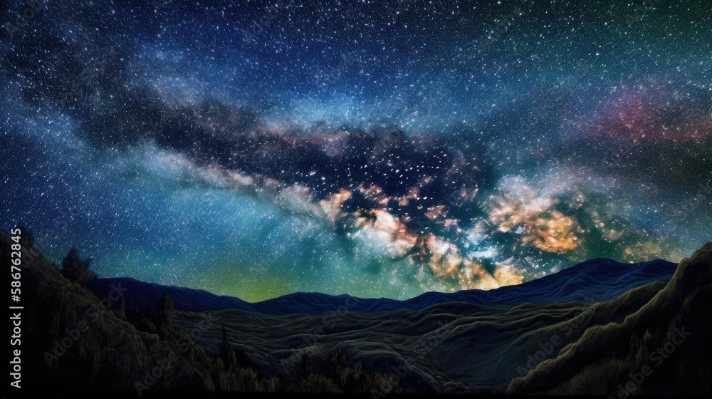 starry, night, sky, clouds, cloud, mountain, landscape, nature, storm ...