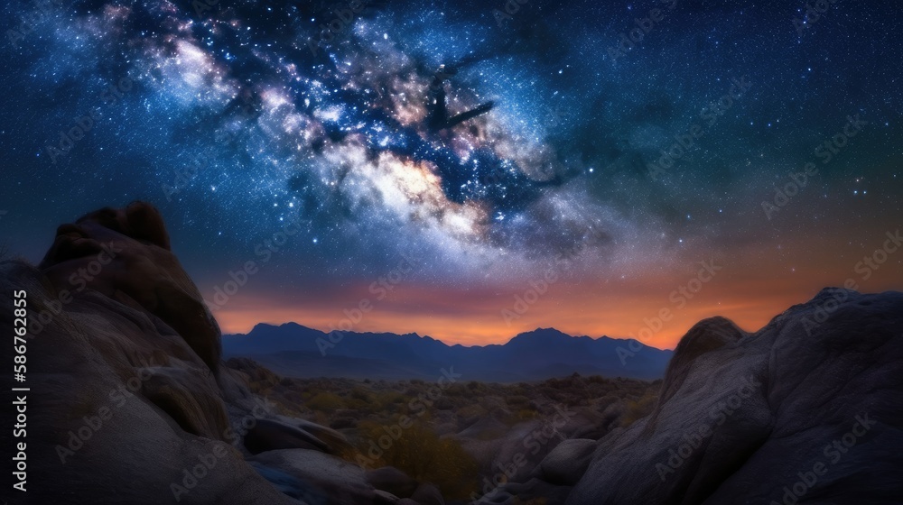 starry, night, sky, clouds, cloud, mountain, landscape, nature, storm ...