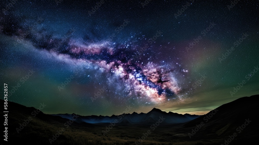 starry, night, sky, clouds, cloud, mountain, landscape, nature, storm ...