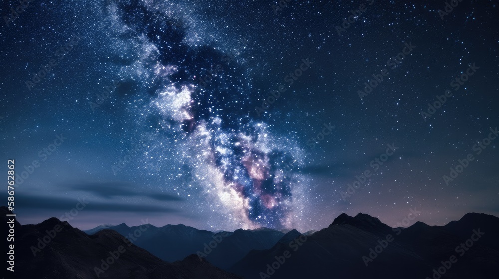 starry, night, sky, clouds, cloud, mountain, landscape, nature, storm ...