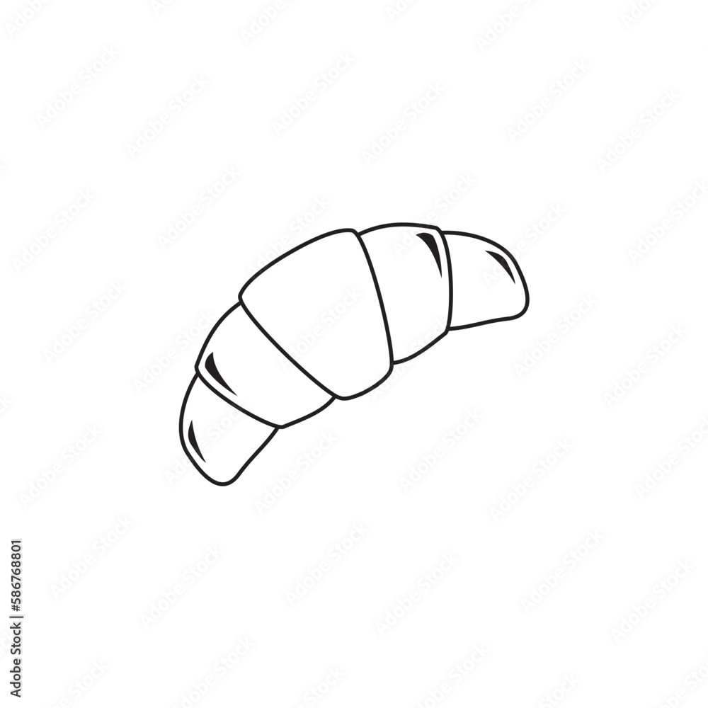 croissant icon bakery for app web logo banner poster icon - SVG File ...