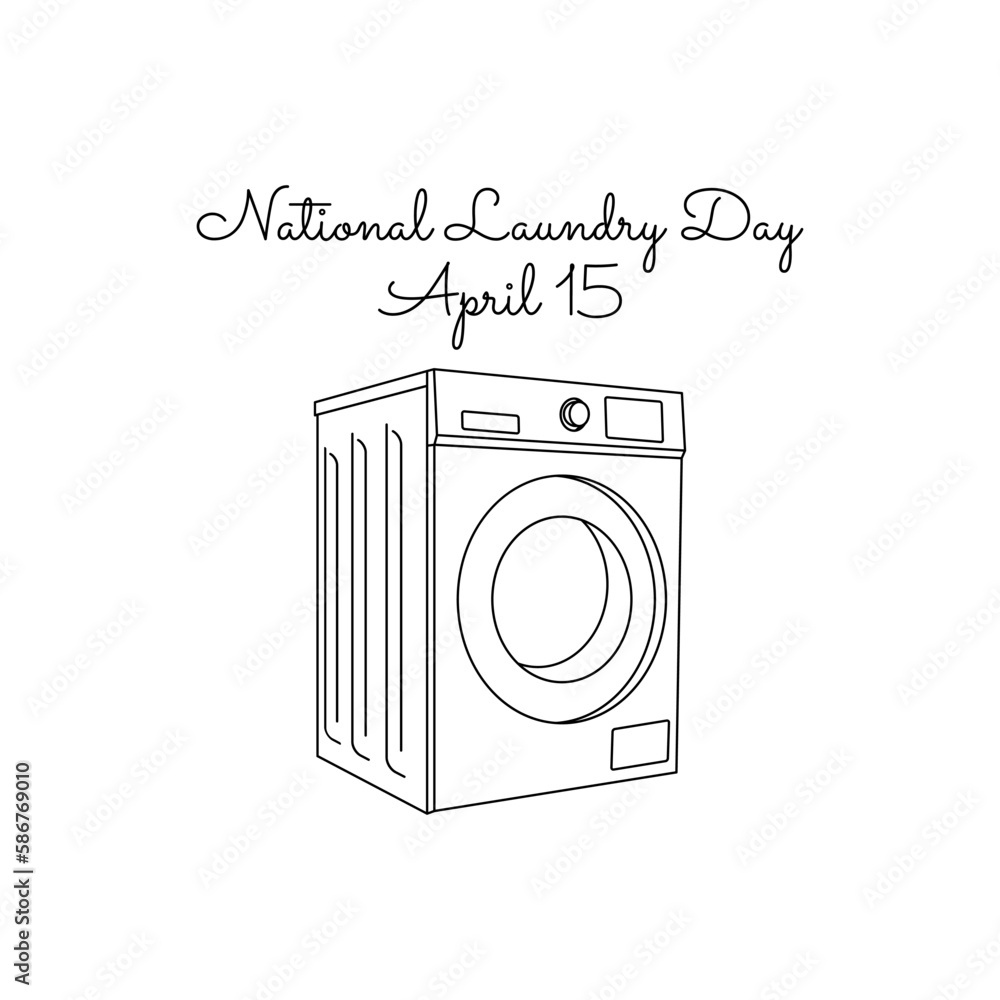 Single Line Art Of National Laundry Day Good For National Laundry Day