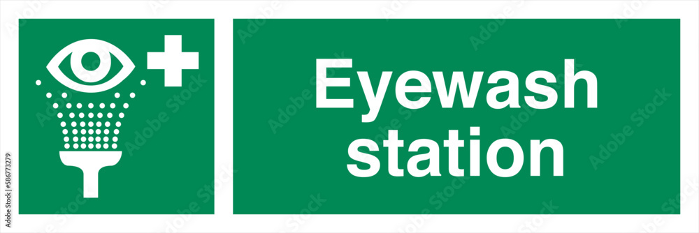 Safety ISO Registered Emergency Safe Condition Landscape Signs Eyewash ...
