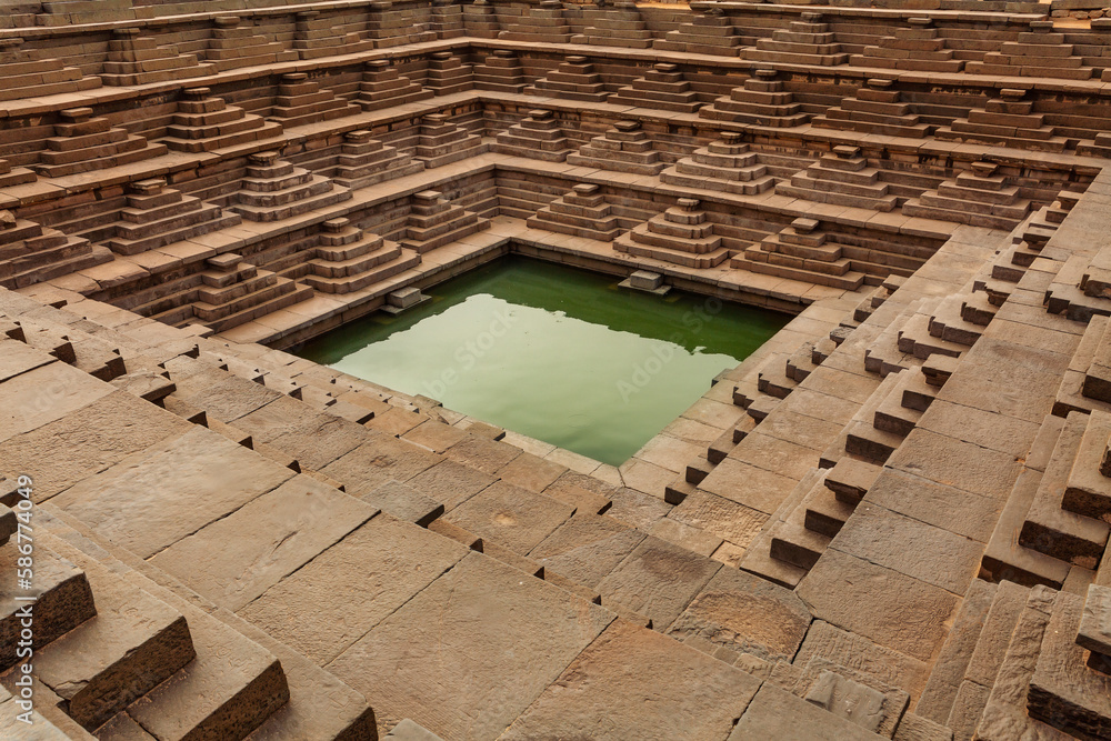 Step well also known as Pushkarani is a medieval water reservoir at ...