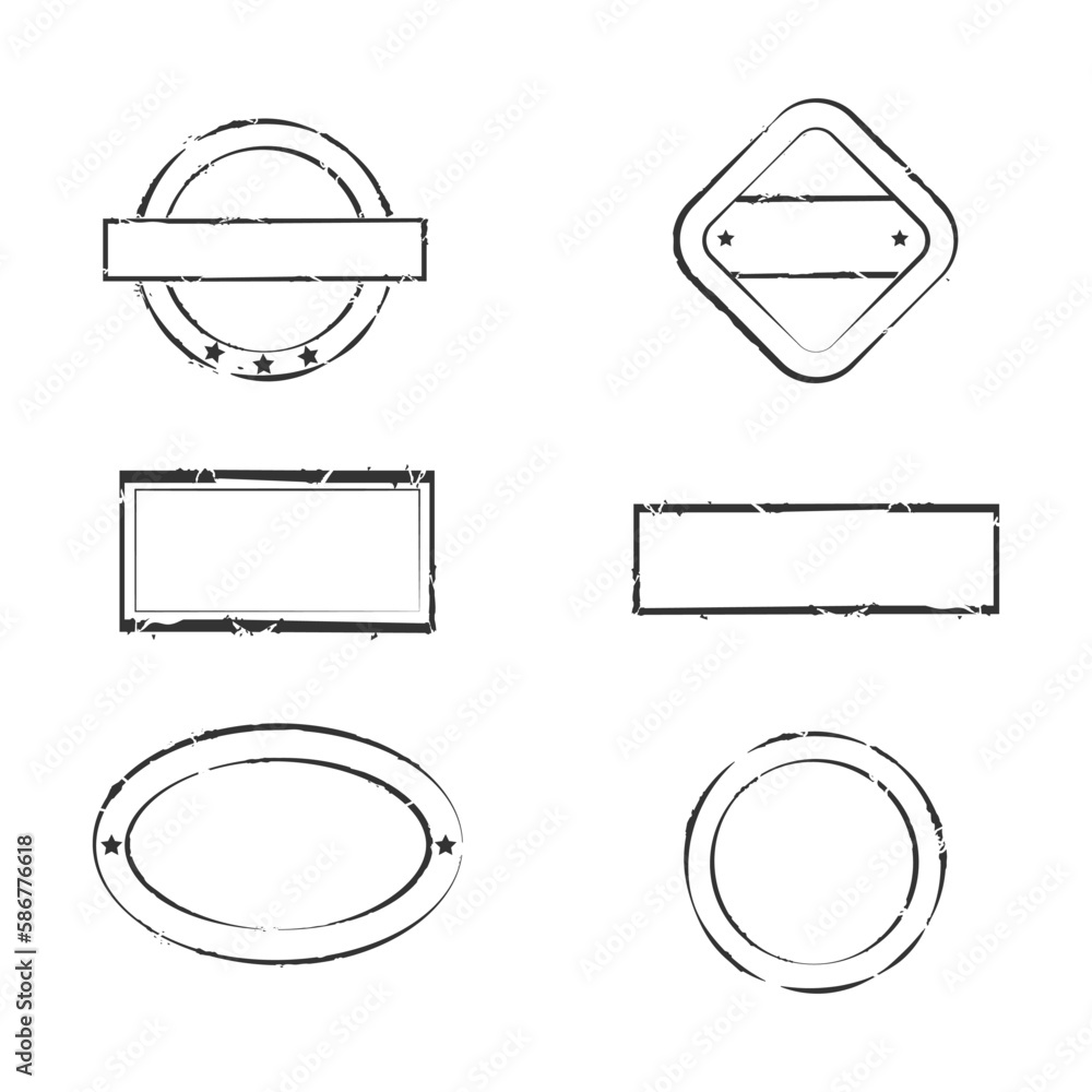 Set of stamp without text. Post stamp collection vector. Post stamp ...