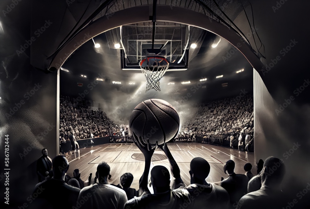 The basketball is going into the hoop to score before the game time is ...