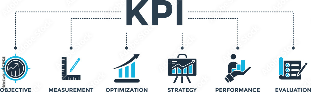KPI banner web icon vector illustration concept for key performance indicator in the business ...