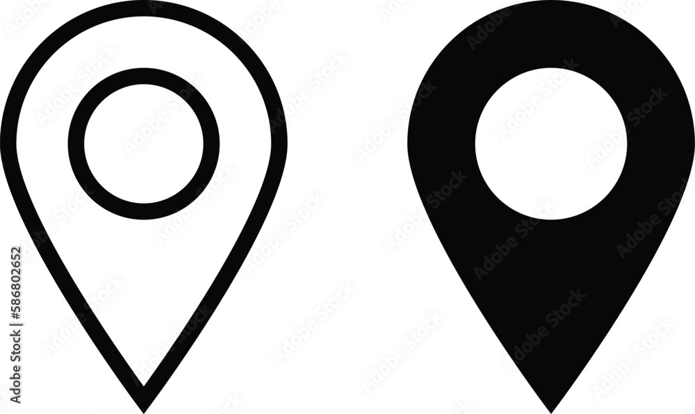 Vecteur Stock Location icon sheet, simple trendy flat style line and ...