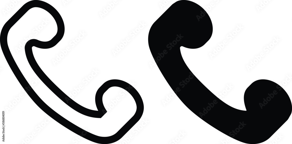 Phone icon sheet, simple trendy flat style line and solid Isolated ...