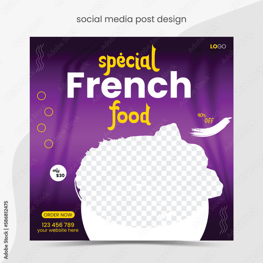food ad Banner Design, special sale offers social media post design for ...