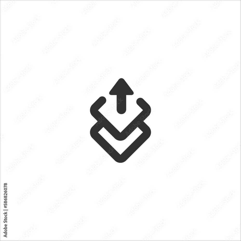 Share or multiexport icon. Level up. Bulk export symbol. Move up to the ...
