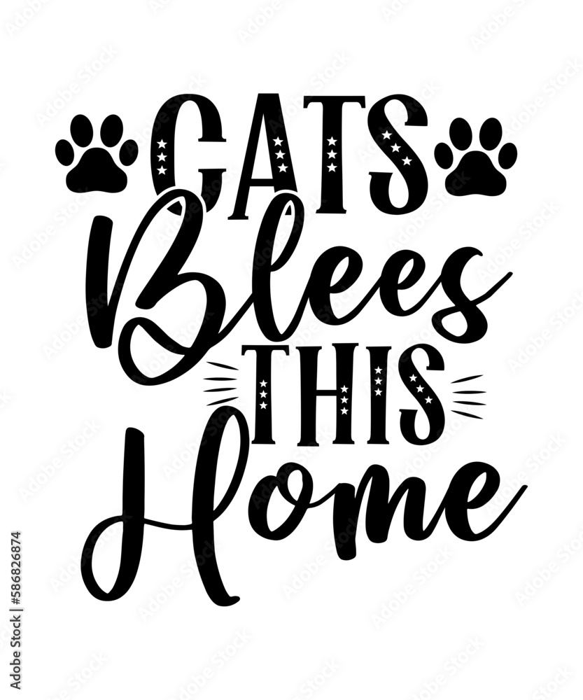 Vetor de Funny Cat SVG Bundle, Cat SVG, Kitten SVG, Cat lady svg, crazy ...