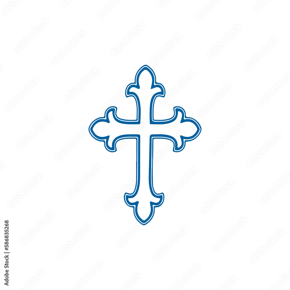 vector illustration of cross outline symbol Stock Vector | Adobe Stock