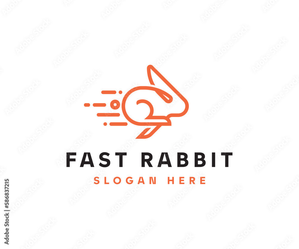 Fast Rabbit Logo Stock Vector | Adobe Stock