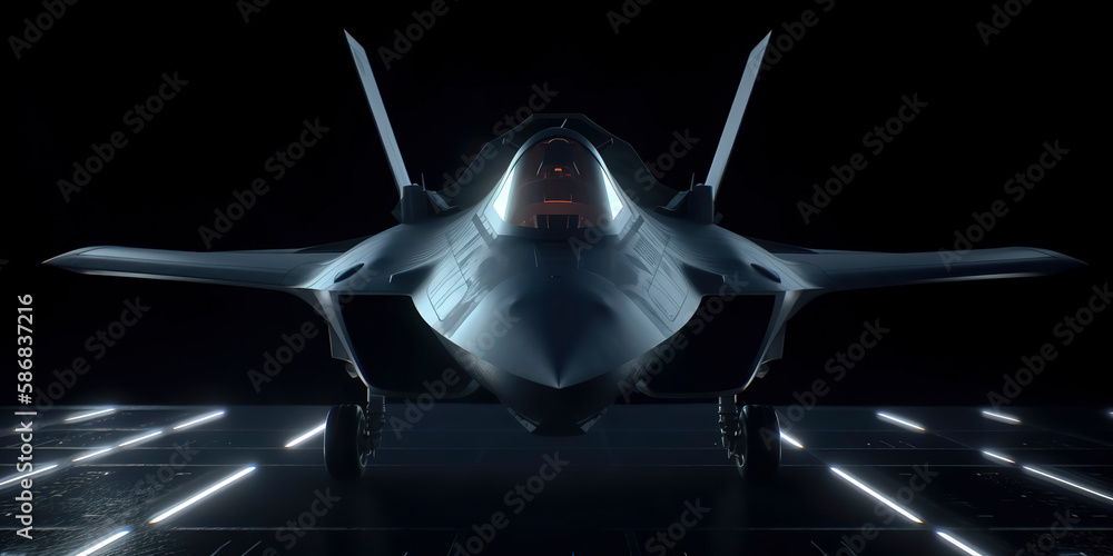 concept fighter jet, laser guns under wing, led lights on wings, led ...
