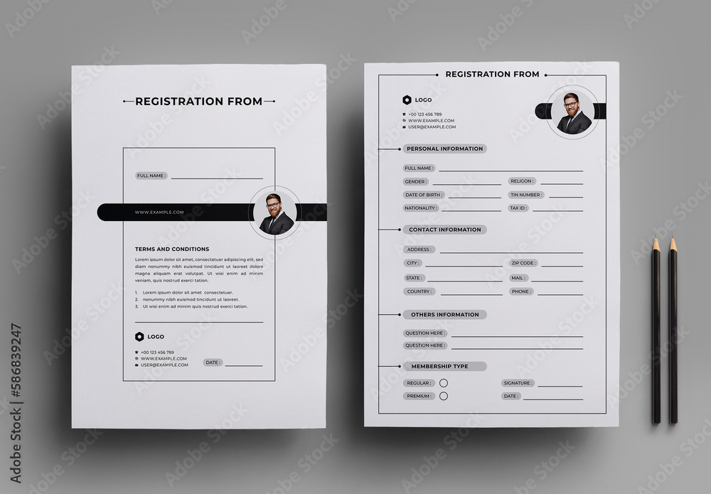 Registration Form Design Template Stock Template | Adobe Stock