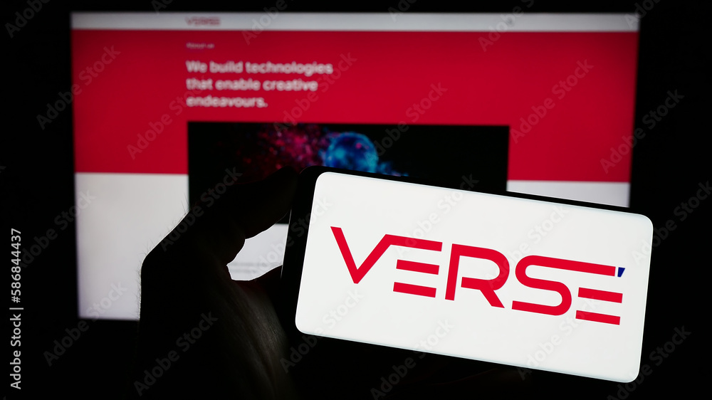 Stuttgart, Germany - 03-26-2023: Person holding mobile phone with logo ...