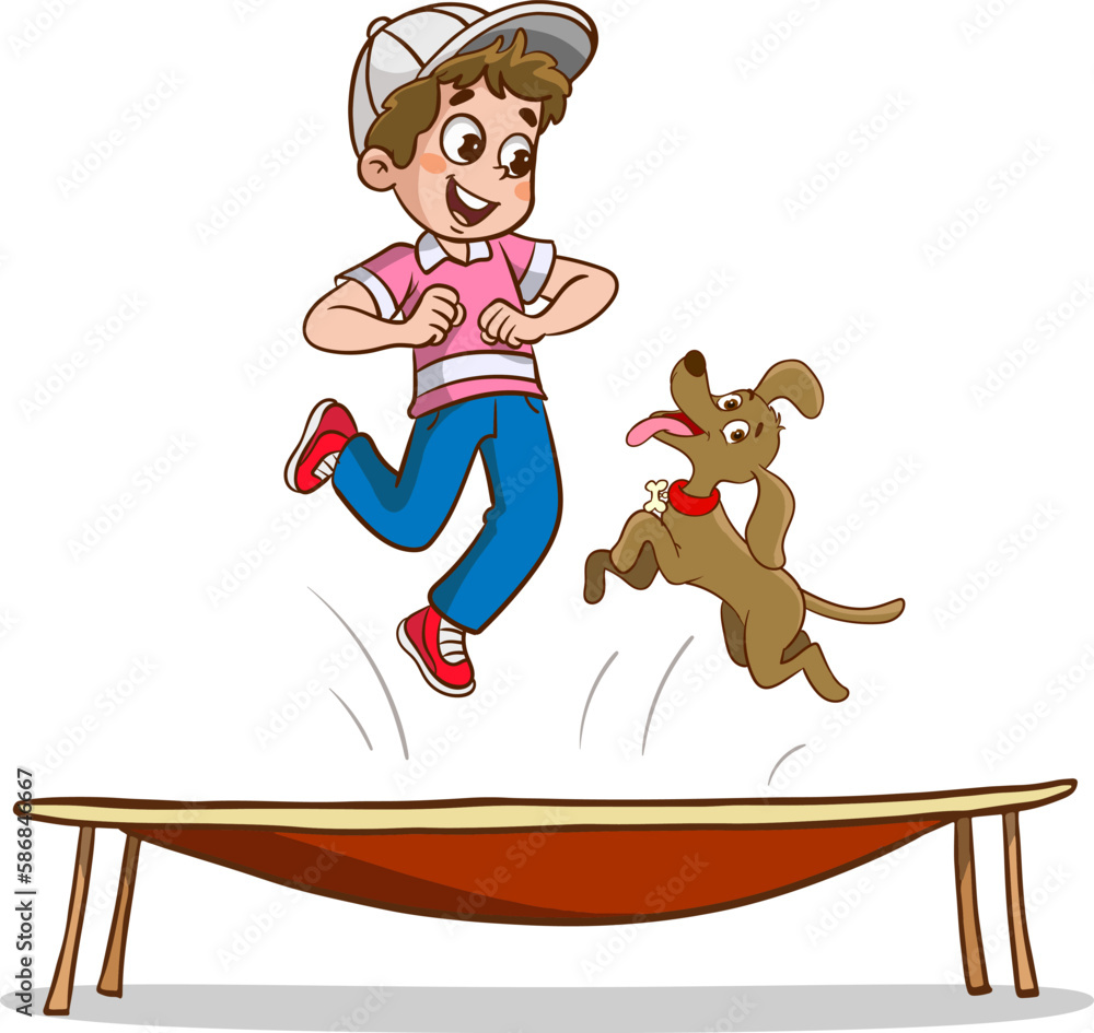 Jumping Kids Cartoon