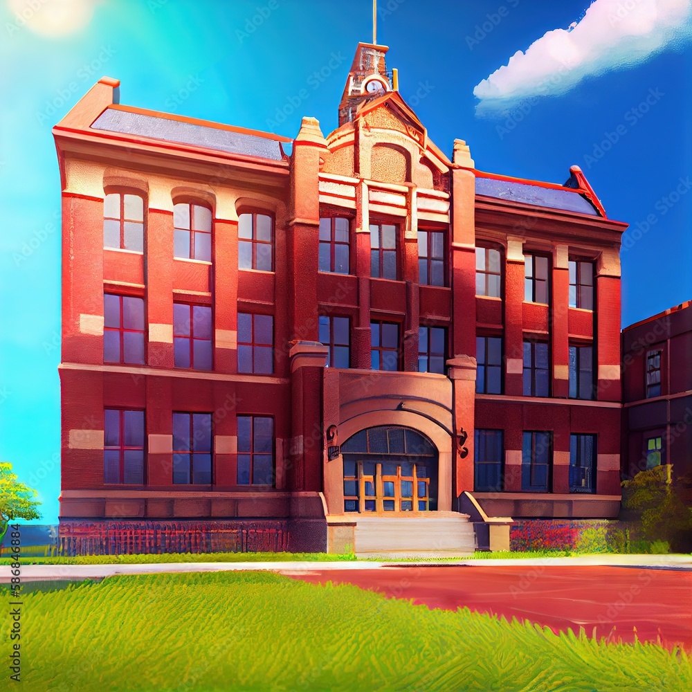 School building educational institution, created with generative ai ...