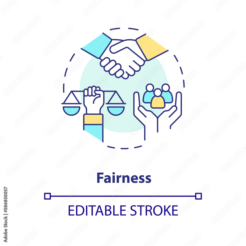 Fairness concept icon. Equality for everybody. Law and justice idea ...