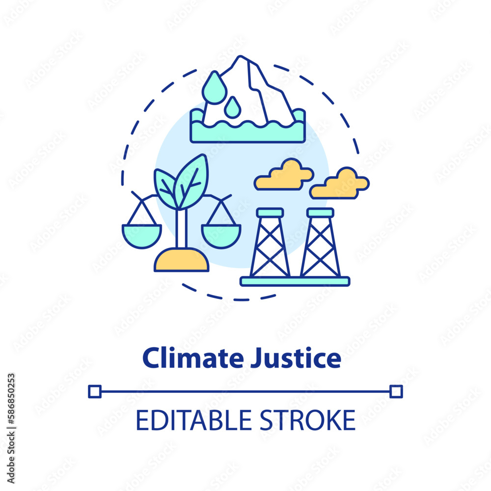 Climate justice concept icon. Global warming prevention. Social justice ...