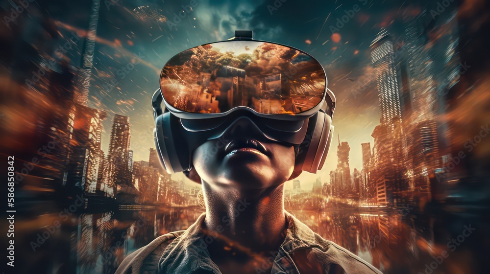 vr headset, metaverse, futuristic virtual world, state of consciousness ...