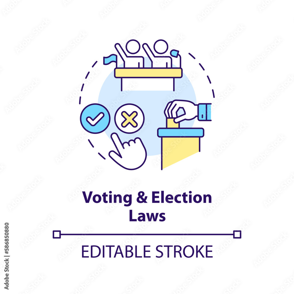 Voting and election laws concept icon. Civil rights. Law and legal ...