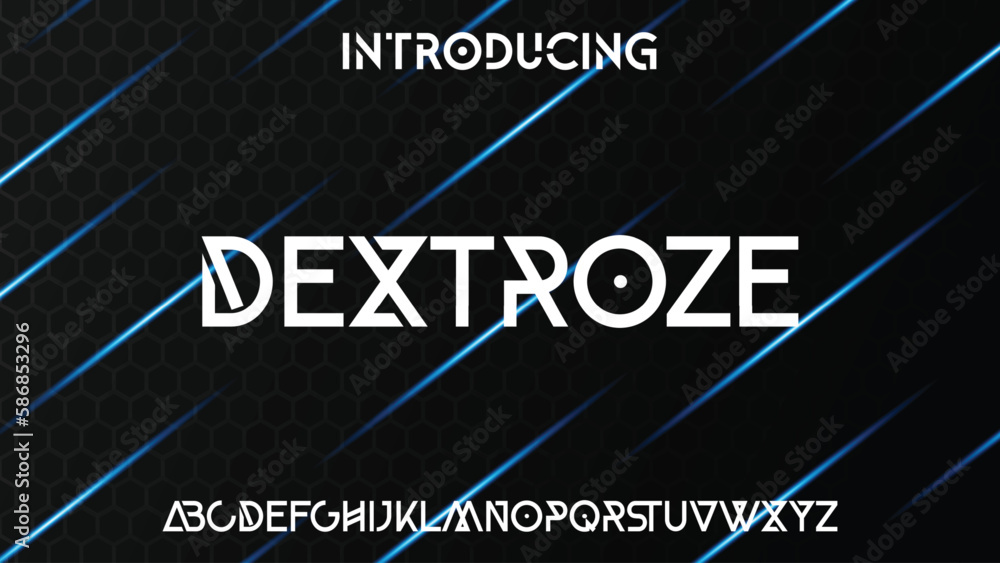 DEXTROZE minimal style alphabet. Thin segment line font, minimalist ...