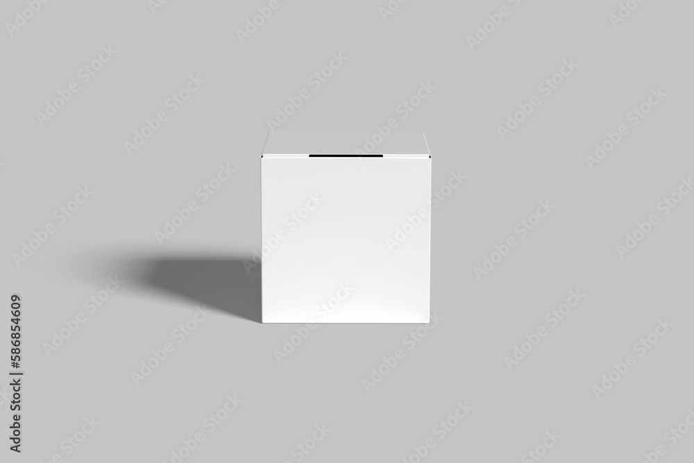Realistic Blank square box for mock-up front view. 3D illustration ...