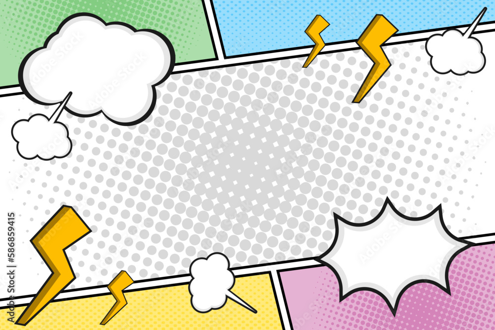 Comic book frame background, vector illustration Stock Vector | Adobe Stock