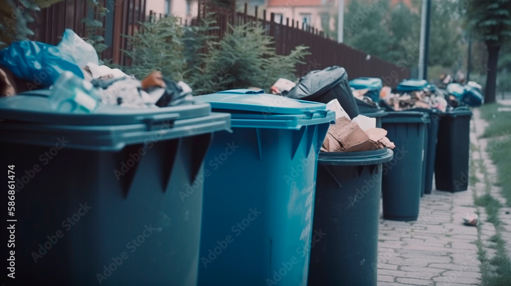 Garbage on big city street, created with Generative AI Technology Stock ...