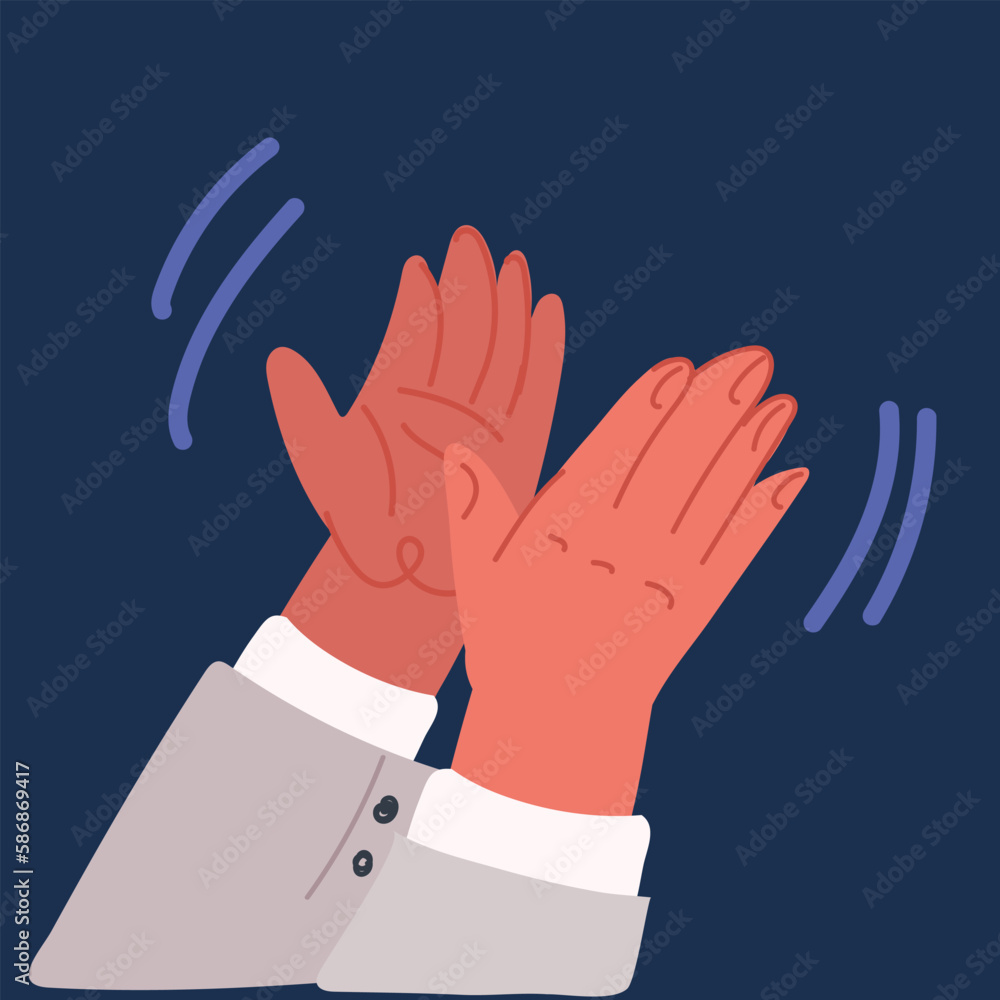 Vetor de Cartoon vector illustration of Human hands clapping. People ... Vetor de Cartoon vector illustration of Human hands clapping. People ...