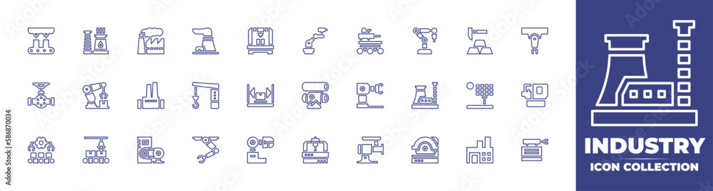 Industry line icon collection. Editable stroke. Vector illustration ...