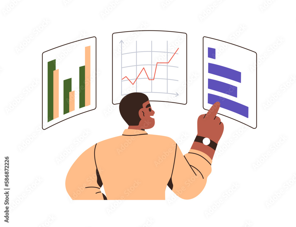 Business data and statistics analysis concept. Company performance ...