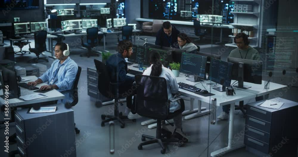 Stockvideo Group of Multicultural South Asian Men and Women Working in ...