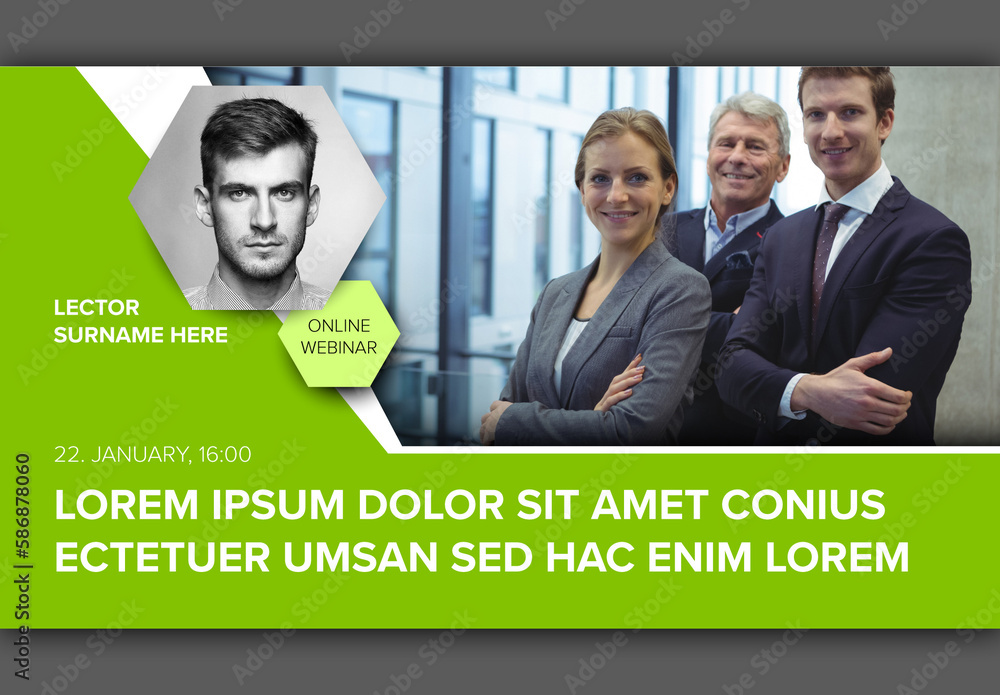 Facebook event cover template for online webinar with photo ...