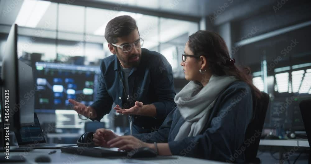 Two Diverse Multiethnic Indian Colleagues Having a Conversation While ...