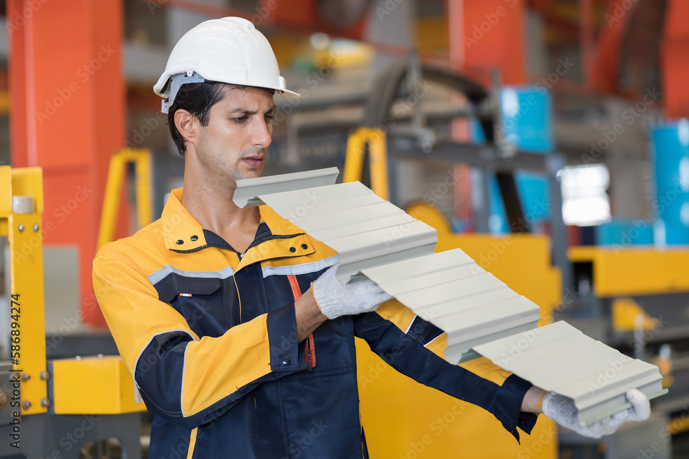 Metalwork manufacturing, warehouse of raw materials. Male factory ...