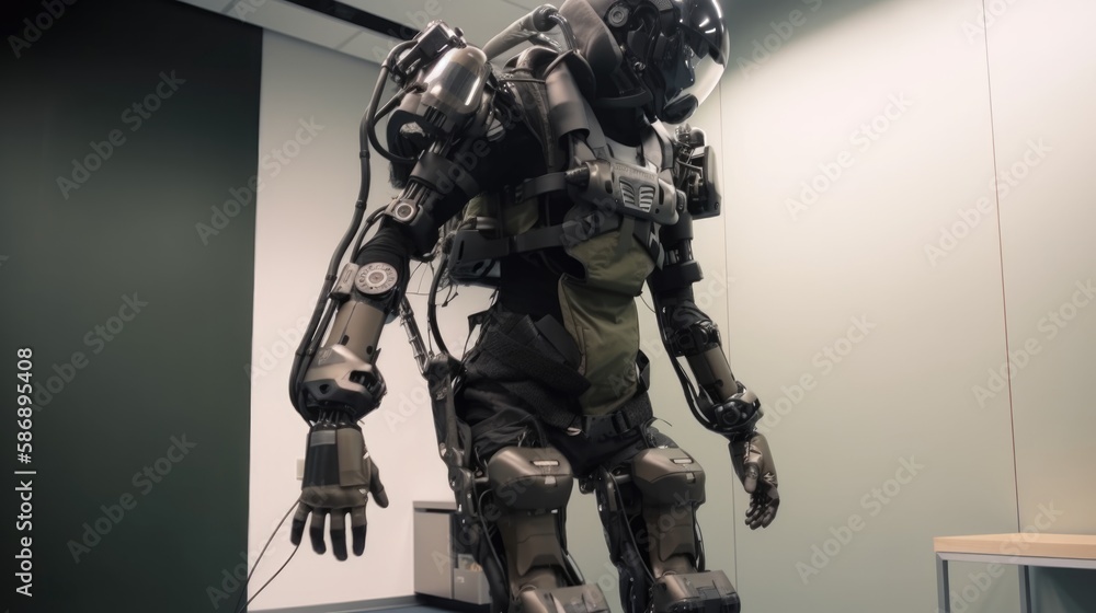Advanced Full Body Military Exosuit: A Modern, High-Tech Armor for ...