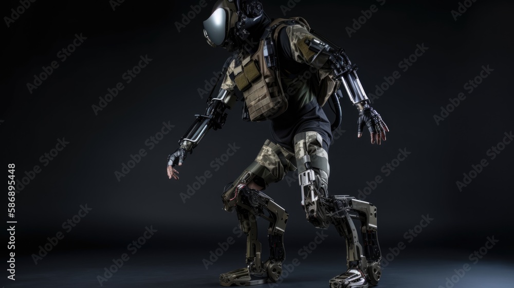Advanced Full Body Military Exosuit: A Modern, High-Tech Armor for ...