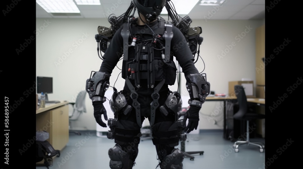 Advanced Full Body Military Exosuit: A Modern, High-Tech Armor for ...