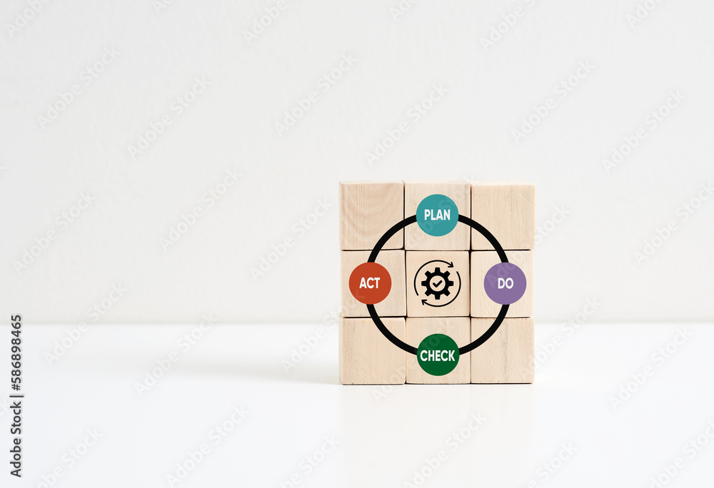 PDCA plan, do, check, act cycle. Deming cycle. Stock Photo | Adobe Stock