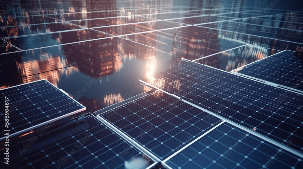 renewable energy background with green energy as wind turbines and ...