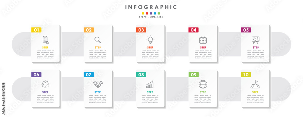 Steps and project management month in a year business panoramical ...