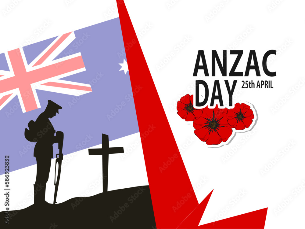 Anzac day background. Poppy flower. Vector background. Stock Vector ...