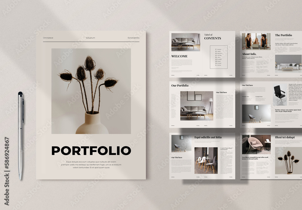 Minimal Portfolio Layout Stock Template | Adobe Stock