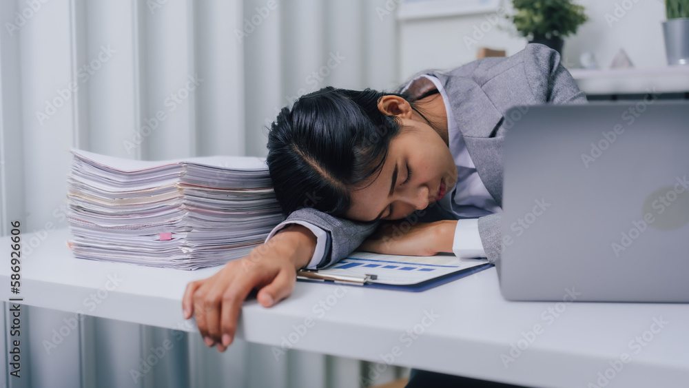 tired, exhausted, sleepy, sad, bored, Young confident asia people ...