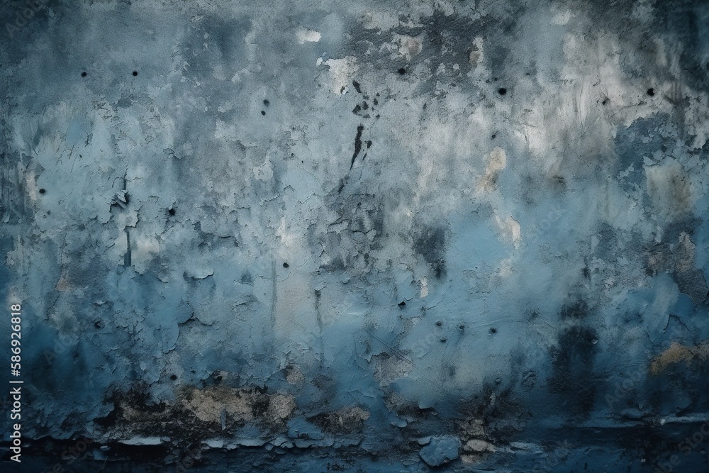 Blue-gray cement concrete texture with a grunge rough old stain ...