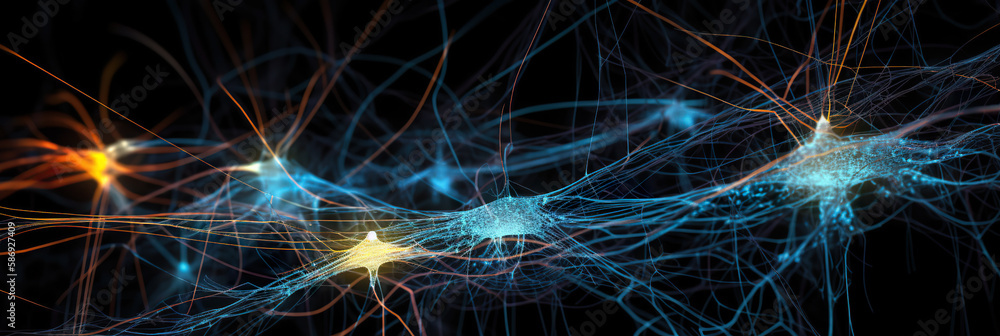 Network of neurons in our brain. Representation of neural networks in ...