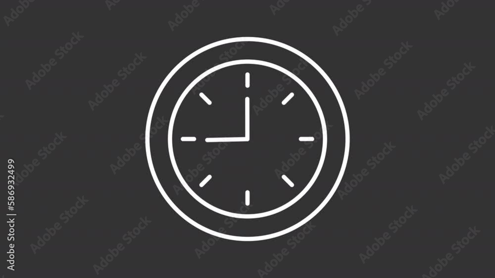 Animated clock linear icon. Website loader. Wait-animation. Time. Loop HD video with chroma key ...